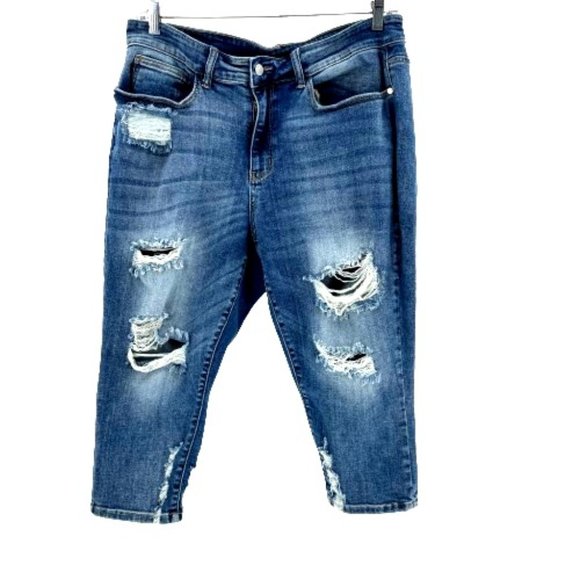 Judy Blue | Jeans | Judy Blue Distressed Skinny Fit Capri Jeans Womens ...